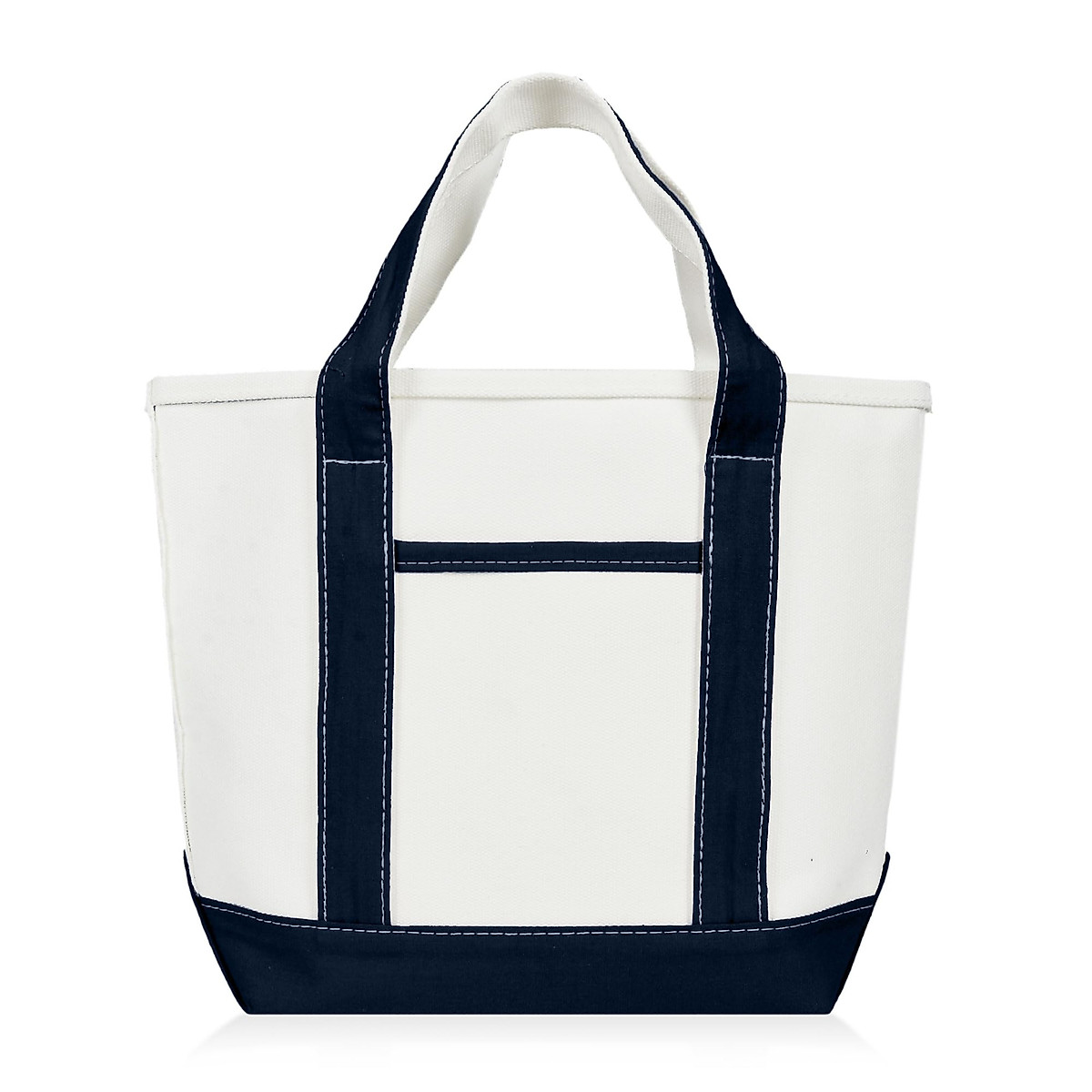 DALIX 14" Mini Small Cotton Canvas Party Favor Wedding Gift Tote Bag in Navy Blue