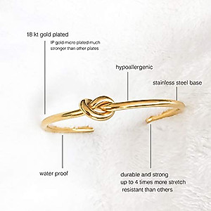 Altitude Boutique Knot Bangle Bracelet Thick 18K Gold Plated (Gold)
