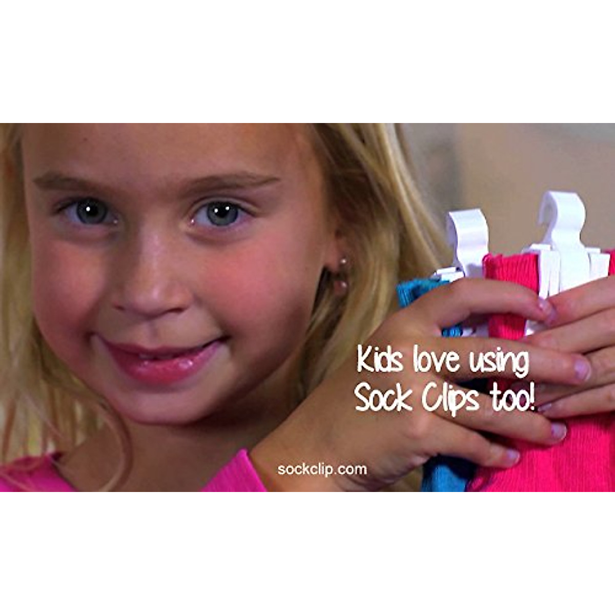 Amazing Sock Clip Sock Holder, Made in U.S.A. Laundry Time Saver, Washer-Dryer Safe, Rainbow Color Assorted 32 Clips, (8 Each of 4 Colors)