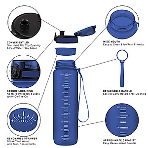 Super Sparrow Water Bottle - 17 oz - BPA & Toxic Free Tritan Water Bottles - One Touch Opening - Leak-proof Plastic Bottle - Kids Water Bottle for Office, Gym, Outdoor, Sports