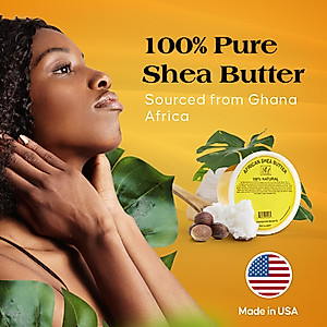 RA Cosmetic's 100% Natural Unrefined Yellow Shea Butter – Pure African Luxury for Skin & Hair - Sourced from Ghana - 16oz Jar