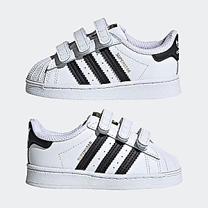 adidas Originals unisex child Superstar Cloudfoam Sneaker, White/Black/White, 7 Toddler US