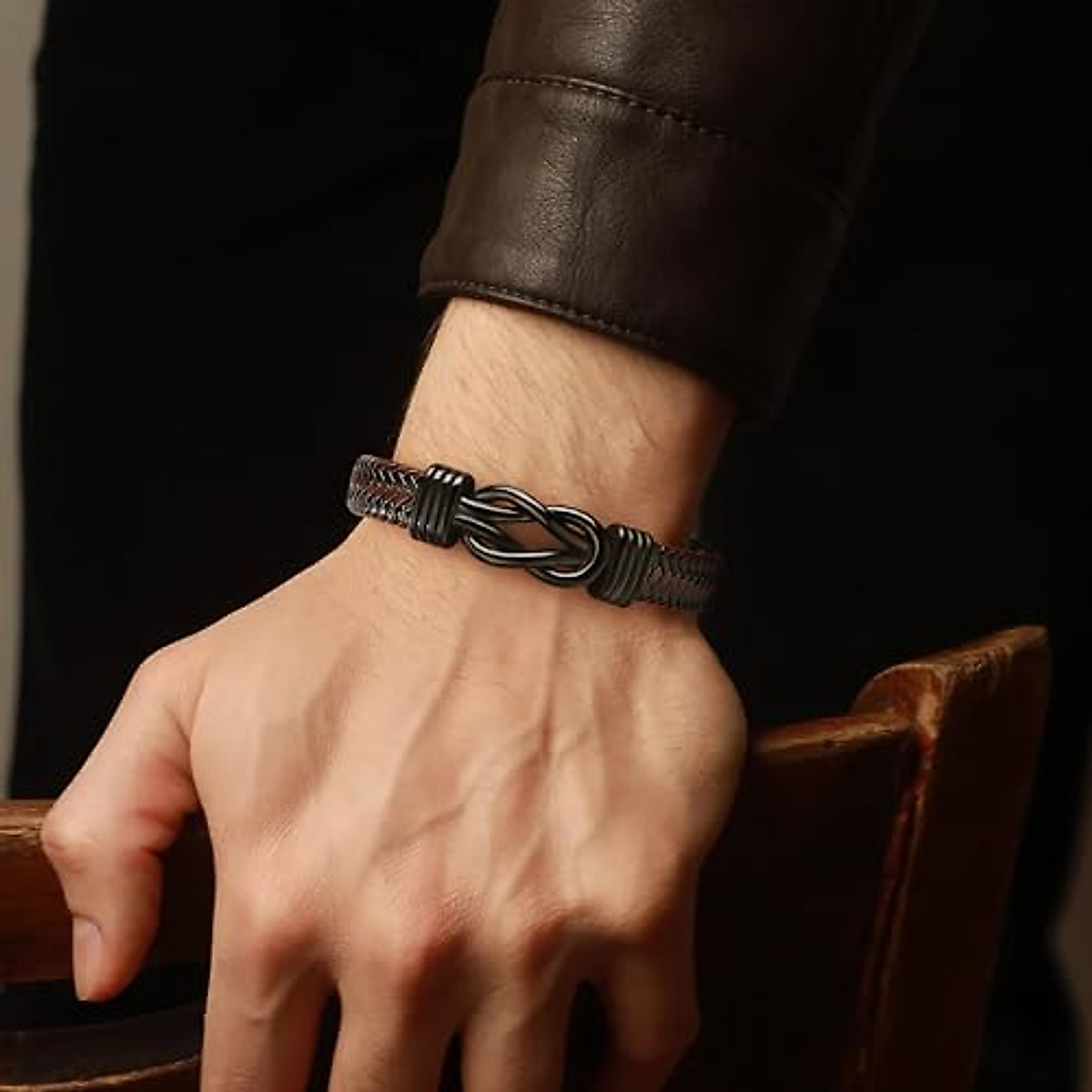 JoycuFF 30th Birthday Gifts for Him, Men Gifts for Birthday, 30 Year Old Birthday Gifts for Men, Happy 30th Birthday Decorations for Him Husband Brother Son Mens Leather Bracelet