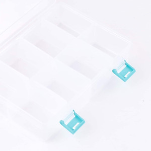 Simply Tidy 6 Pack: Clear & Turquoise 8-Compartment Storage Box by Bead Landing™