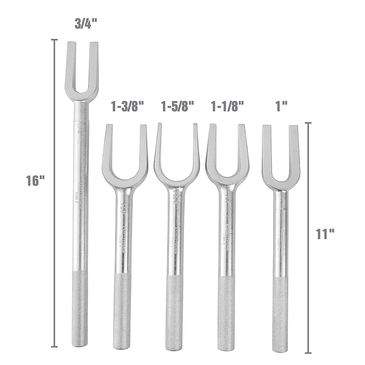 OEMTOOLS 37201 Tie Rod/Ball Joint Separator Set, 5 Piece, Replace Tie Rod, Separate Ball Joints and Pitman Arms, Pickle Fork, Ball Joint Removal Tool