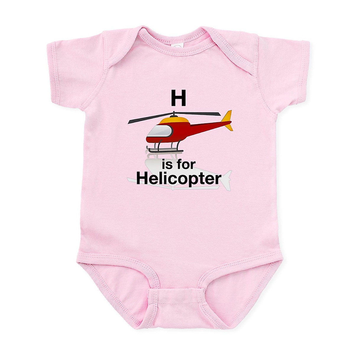 CafePress H is for Helicopter Infant Bodysuit Cute Infant Bodysuit Baby Romper Petal Pink
