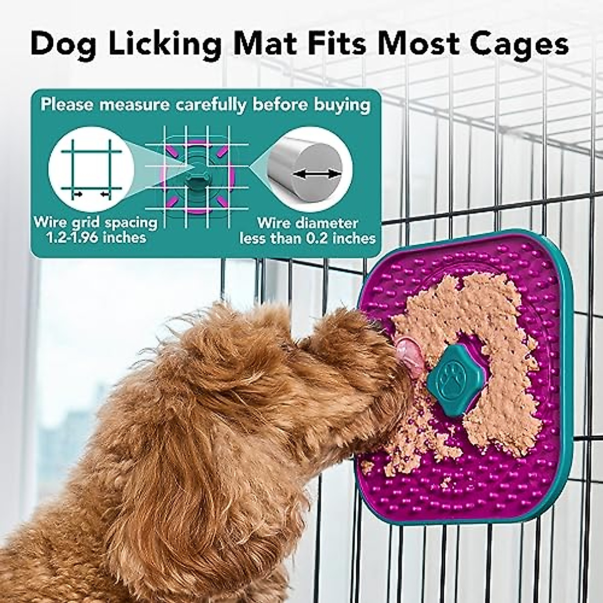 Wigglo Licking Mat for Dogs Cats Crate - Large 7.1" Pet Slow Feeder Mat for Treats Boredom & Anxiety - Safe Durable Dog Lick Pad for Small Medium Large Dogs Training, Freezable