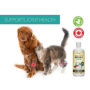 Camelina Oil for Dogs & Cats, 500mL by Olimega Farm | High in Omega-3 & Vitamin E | Support for Healthy Joints, Coat & Skin | Alternative to Salmon Oil for Dogs | Made in Canada | Non-GMO