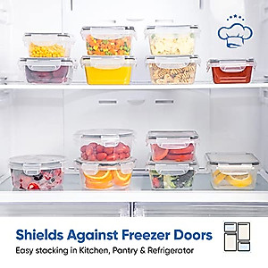 32 Piece Food Storage Containers Set with Easy Snap Lids (16 Lids + 16 Containers) - Airtight Plastic Food Containers for Pantry & Kitchen Organization - For Meal Prep, Home Essentials & Leftovers
