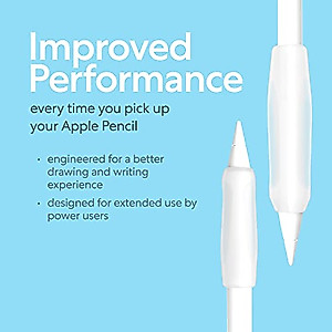 PaperLike Pencil Grips for Apple Pencil 1st & 2nd Generation - Set of 2 - Comfort & Precision (Transparent)