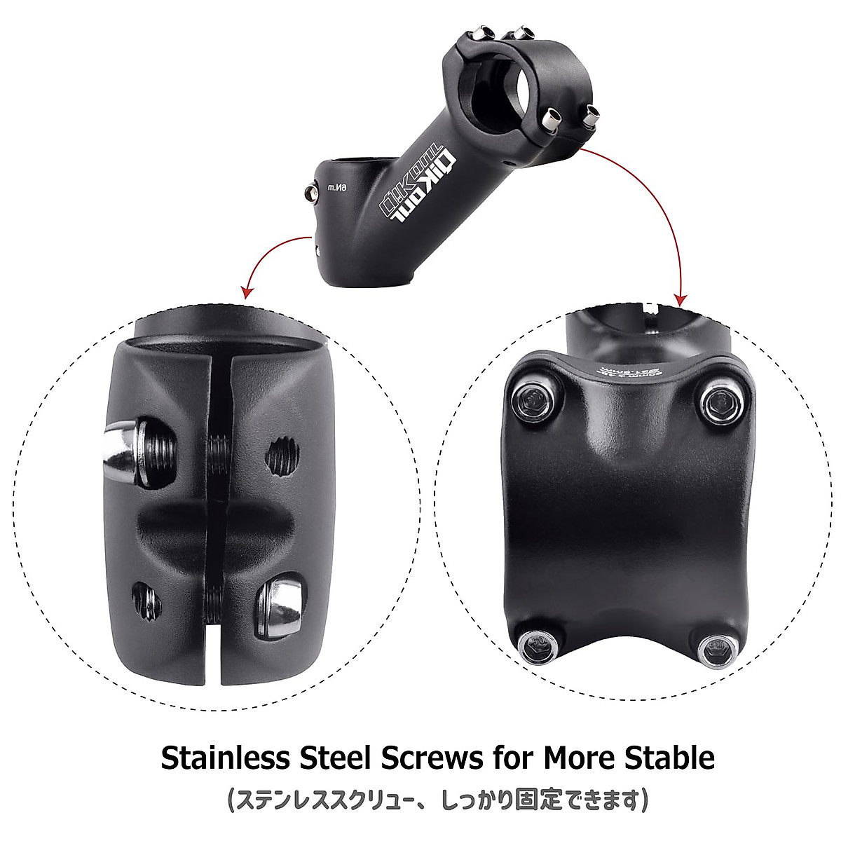 Azarxis Bike Stem 31.8mm 45 Degree 90mm Lightweight Bicycle Short Handlebar Stem Riser Suitable for BMX MTB Road Bike Mountain Bike (31.8 x 90mm)