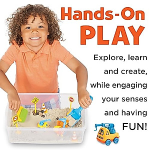 Creativity for Kids Sensory Bin: Construction Zone Playset - Preschool Learning Activities, Excavator Toys for Boys Ages 3-5+, Outdoor Toys and Gifts for Kids