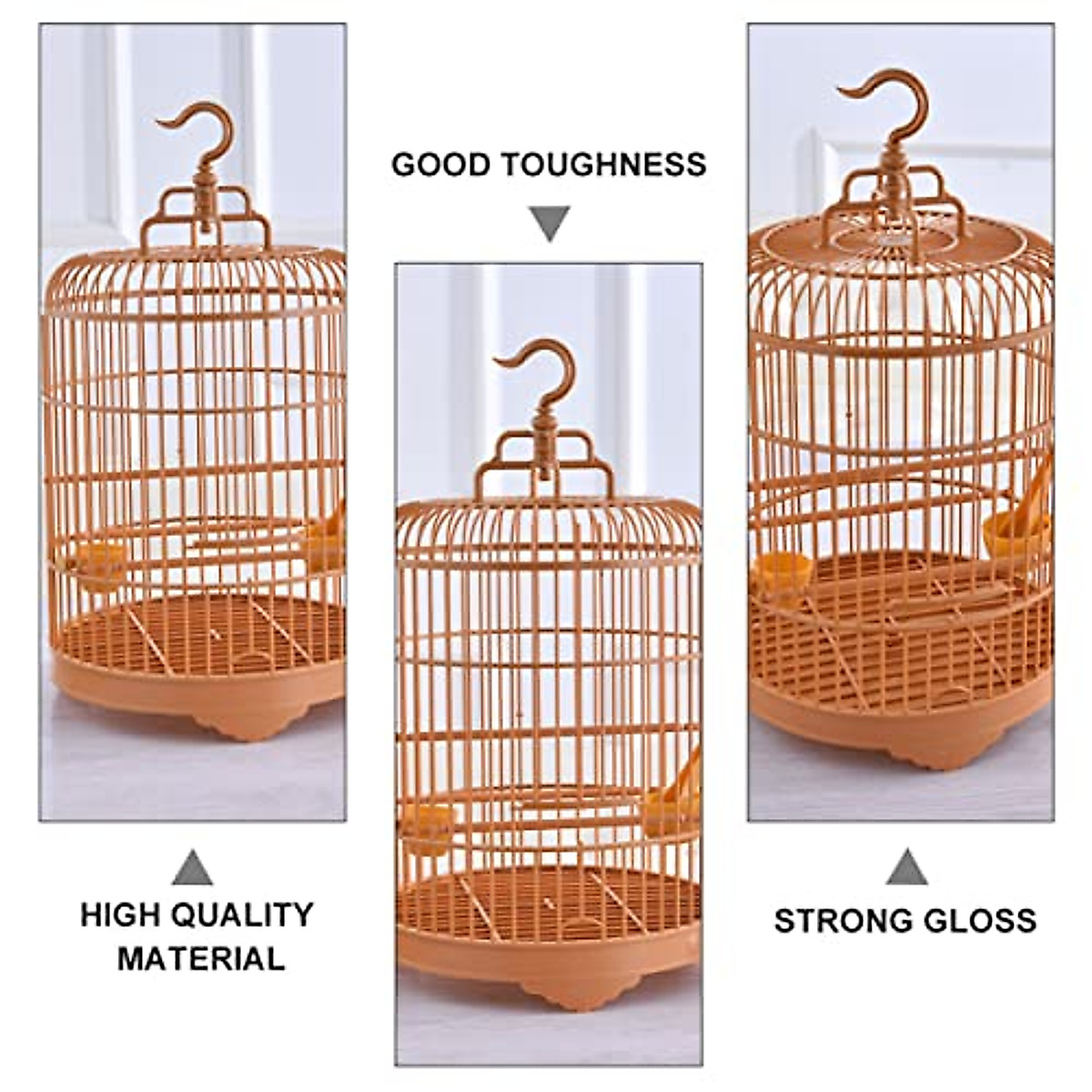 Mipcase 2 Pack Plastic Round Bird Bird cage jaulas para pajaros Bird Cages for Parakeets Cage for Parakeet