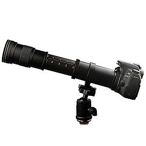 Lightdow 420-800mm f/8.3 Manual Zoom Super Telephoto Lens + T-Mount for Canon EOS Rebel T3 T3i T4i T5 T5i T6 T6i T6s T7 T7i SL1 SL2 6D 7D 7D 60D 70D 77D 80D 5D II/III/IV DSLR Camera Lenses