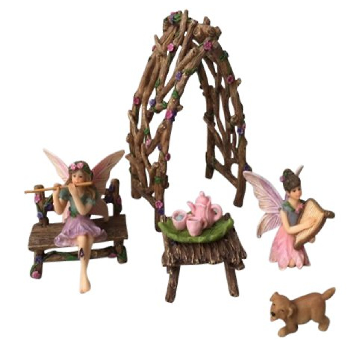 Musical Sisters Fairy Garden Set: 7 Pieces Miniature Fairy Garden Accessory