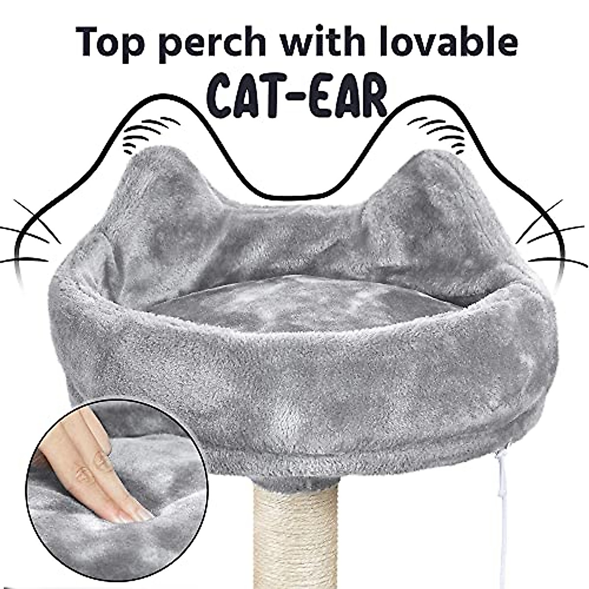 Yaheetech 68.5in Multi-Level Cat Tree Large Cat Tower with Sisal-Covered Scratching Board & Scratching Posts, Cozy Perches, Stable Cat Tower Cat Condo Pet Play House, Light Gray