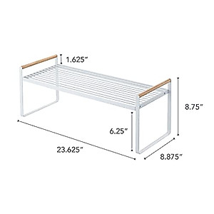 YAMAZAKI home Wired Organizer Rack-Kitchen Storage Shelves, One Size, White - 3803
