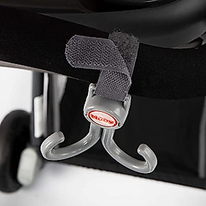 Nuby Double Stroller Hook, Adjustable Hook, Black or Grey