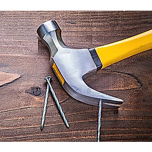 3 Pack of Claw Hammers (20 oz, 16 oz, 8 oz) with Sure-Grip Fiberglass Handles and Polished Steel Head