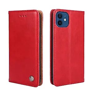 Fansipro Wallet Folio Case for Oppo Reno 2 Z, Premium PU Leather Slim Fit Cover for Reno 2 Z, 3 Card Slots, Align Cutouts, Red