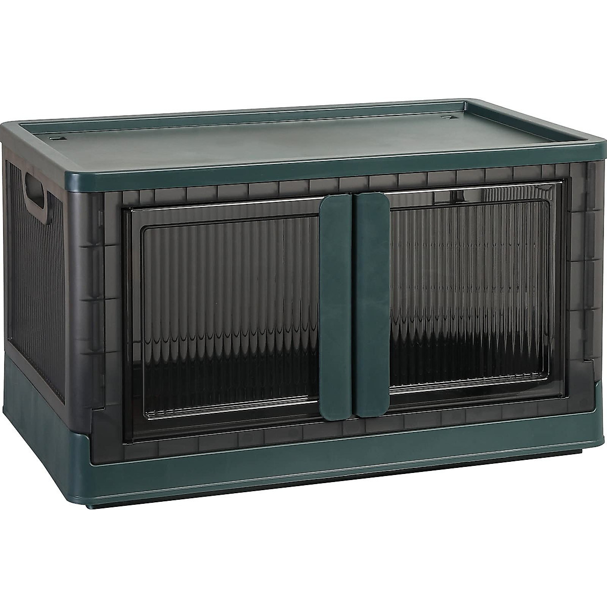 HAIXIN Stackable Storage Bins, 19 Gal Sink Organizer, Collapsible Storage Containers, Storgae Bins with Lids and Wheels, 1 Pack