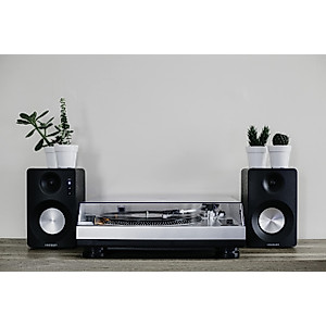 Crosley C100A-SI Belt-Drive Turntable Record Player with Adjustable Counterweight, Silver