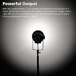 Godox VL150II 165W 5600±200K CRI96+,TLCI 96+ LED Studio Video Light with APP Control, Built-in FX Effects, Outdoor-Indoor Dual-use LED Continuous Light （VL150 Upgrade ）