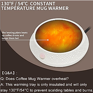 Candle Coffee Mug Cup Warmer Timer with Auto Off Function Suitable for Bedroom Study Room Living Room Kitchen to Heat Milk Tea Coffee Drinks and Melting Wax Safe Release of Scent