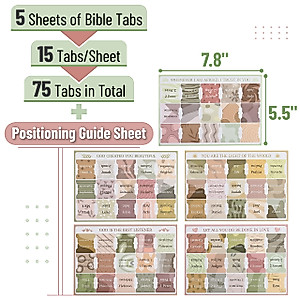 Mr. Pen- Bible Tabs, 75 Tabs, Boho Theme, Laminated Bible Tabs for Women and Men, Bible Tabs for Study Bible, Bible Index Tabs, Bible Book Tabs, Bible Labels Tabs, Mr Pen Bible Tabs
