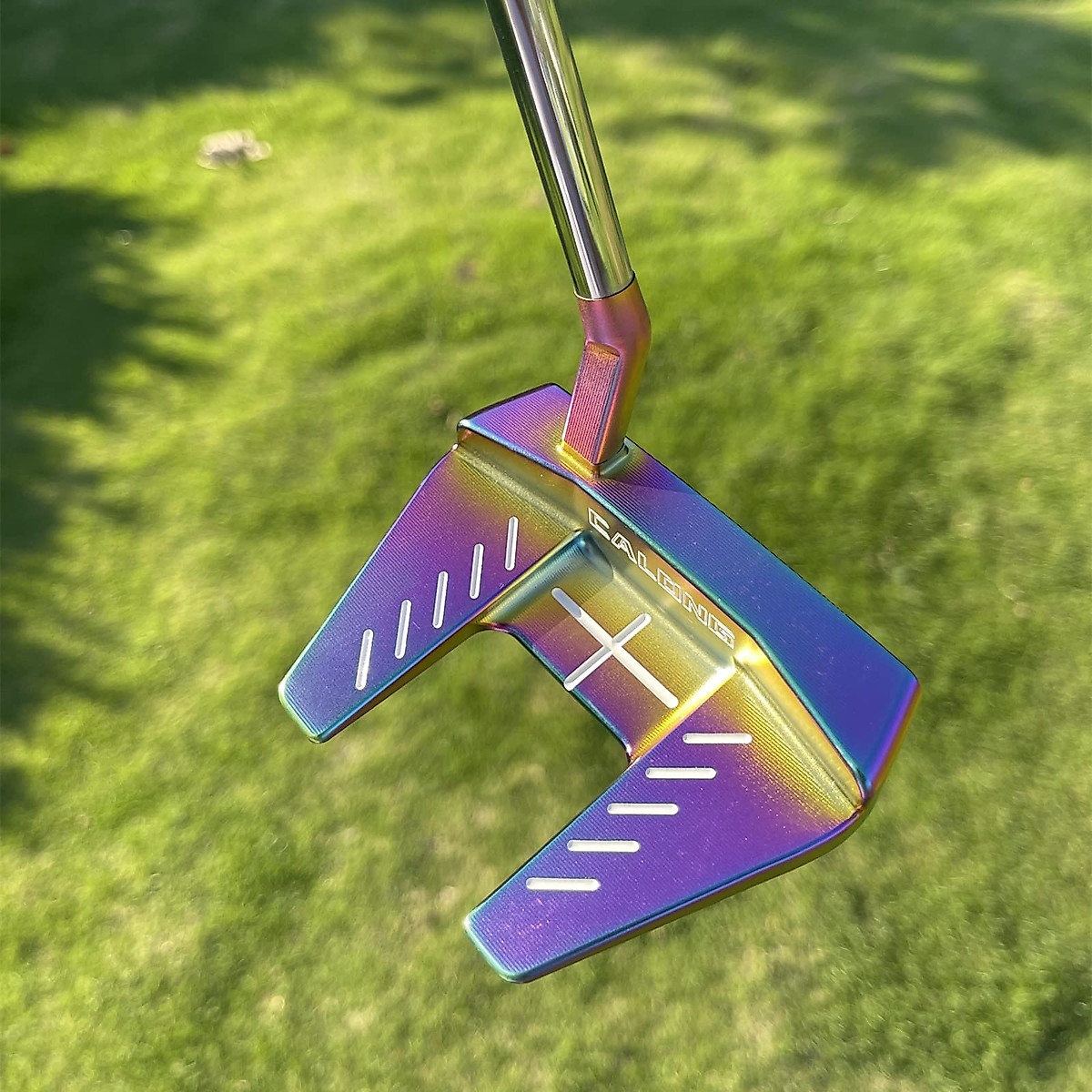 Calong Super Golf Putter GSS 375g CNC Milled Right Hand Crocodile Golf Club Putter with Headcover (Rainbow, 35)