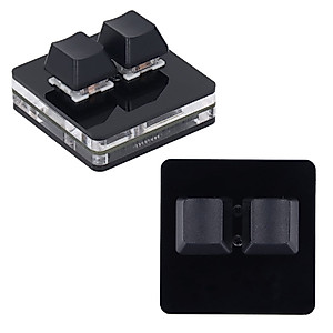 plplaaoo Mechanical Gaming Keyboard, One-Handed Mechanical Keyboard, Gaming Keyboard,2 Key Gaming Keyboard Shortcut Programmable Keypad Type C to USB All Black Multifunction for Home Office, one h