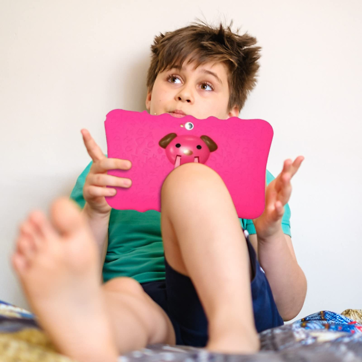 7-inch Children's Tablet Computer 1+8G Android Tablet Cartoon Front And Rear Dual Camera Tablet Children's Early Education Learning Machine Parent-child Gift, Shockproof Case, Educational, Games (Red)