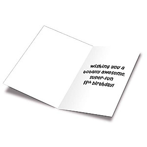 Happy 11th Birthday Card | Made in America | Eco-Friendly | Thick Card Stock with Premium Envelope 5in x 7.75in | Packaged in Protective Mailer | Prime Greetings