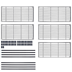 ZenStyle 5-Shelf Adjustable Storage Shelving Unit Heavy Duty Steel Organizer Wire Rack, Storage Rack with Leveling Feet for Kitchen Office Garage, 30" W x 14" D x 75" H, Black