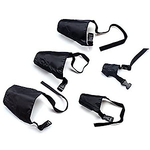 ewinever 5Pcs/Set Adjustable Breathable Safety Small Medium Large Extra Dog Muzzles for Anti-Biting Anti-Barking Anti-Chewing Safety Protection(Black)