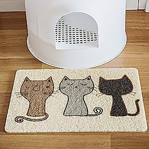 Cat Litter Mat,Super Cute Cat Feeding Placemat for Puppy Pet Food Catching,Water-Resistant,Durable and Easy to Clean.