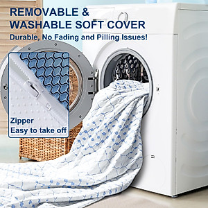 Maxzzz Queen Size 4 Inch Firm Memory Foam Mattress Topper, Gel Infused Bed Topper with High Density Extra Firm Foam-Relieve Back Pain, Mattress Pad with Removable Cover