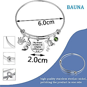BAUNA Fairytale Frog Inspired Bracelet Princess Tiana Quote Jewelry for Fans My Dream Wouldn’t Be Complete Without You In It (Frog Inspired Bracelet)