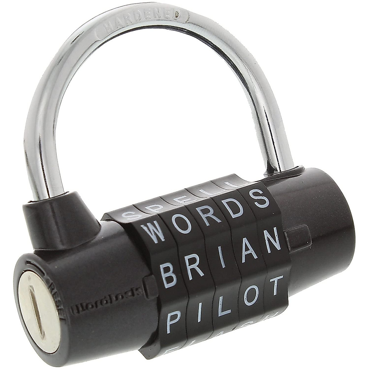 Wordlock PL-004-BK 01336000854 Combination Padlock, 1 Pack, Black