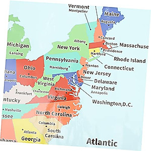 1 Sheet United States Map Usa Map Cartoon Posters Classroom Geography Poster Learning Posters Portable Poster Synthetic Paper Cartoon Preschool Flip Chart