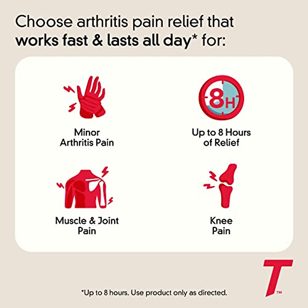 Tylenol 8 Hour Arthritis & Joint Pain Acetaminophen Caplets, 50 Count
