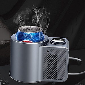 YUEMIDAMY 2-in-1 Smart Cooler Cups Holder, Portable Car Cooler Cup Mug Tumbler Holder Practical Small Cooler Cooling and Heating Beverage for Office,Travel,Truck,Household