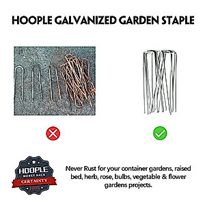 HOOPLE 100 PC 6'' 11 Gauge Heavy Duty U-Shaped Securing Garden Stakes Pins - Sod Fence Landscape Staples for Anchoring Weed Barrier and Landscape Fabric, Premium Ground Stakes(100)