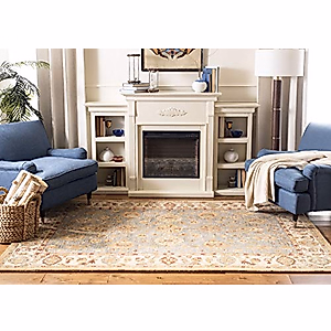 SAFAVIEH Anatolia Collection Accent Rug - 2' x 3', Blue & Ivory, Handmade Traditional Oriental Wool, Ideal for High Traffic Areas in Entryway, Living Room, Bedroom (AN547A)