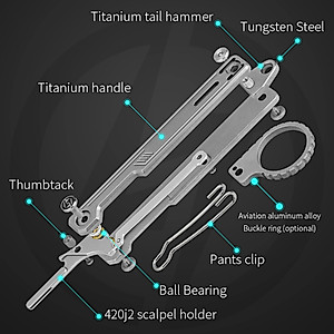 OLITANS T022 Titanium Alloy Pocket Knife Folding scalpel knife With Glass Breaker Tool Multifunctional knife No.60 scalpel blade 1.71oz
