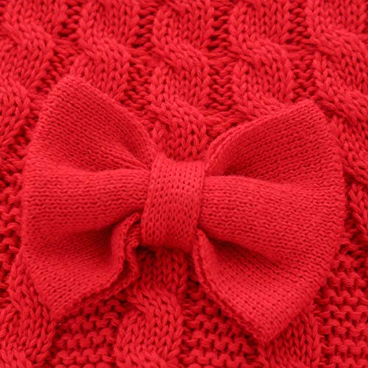 famuka Baby Girl Cloaks Warm Knitted Poncho Toddlers Red Cape Cloak (Red, 3-4T)