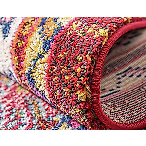 Rugs.com Fleur Collection Rug – 8' x 11' Multi Medium-Pile Rug Perfect for Living Rooms, Large Dining Rooms, Open Floorplans