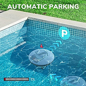 GRENNIX Robotic Pool Vacuum Cleaner - Autonomous Pool Vacuum for Above & In-Ground Pools - Strong Suction, Self-Docking Underwater Skimmer with Top Handle in Arctic Blue
