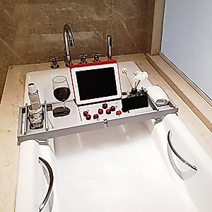 SDGH Telescopic Bathtub Rack Portable Shower Expandable Holder Rack Storage Tray Tub Shelf Bath Multifunctional Organizer