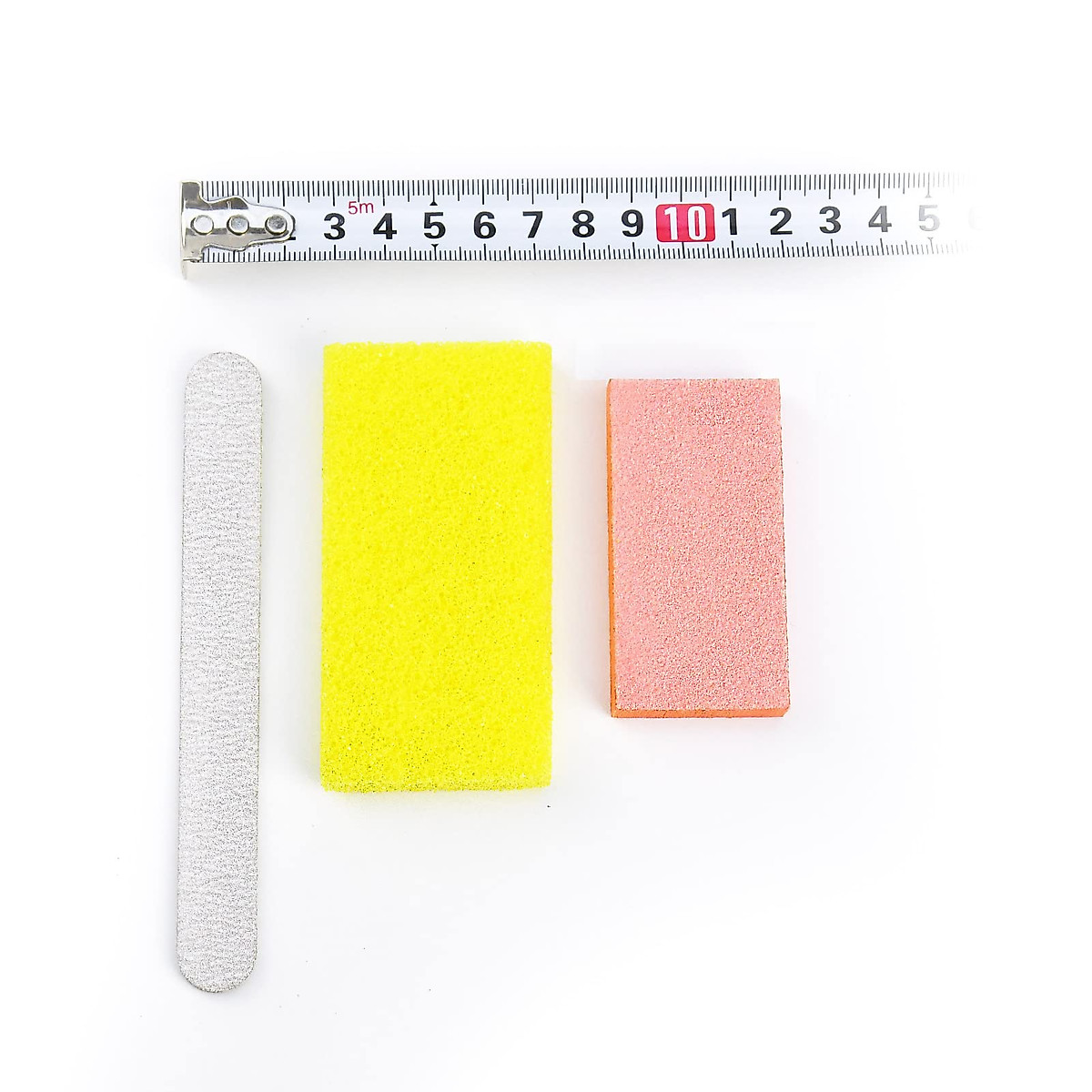 Maryton Disposable 3-Piece Pedicure Kit, Wood Nail File 100/180 Grit, Orange Buffer 80/100 Grit, Yellow Pumice Pad, 100-Count